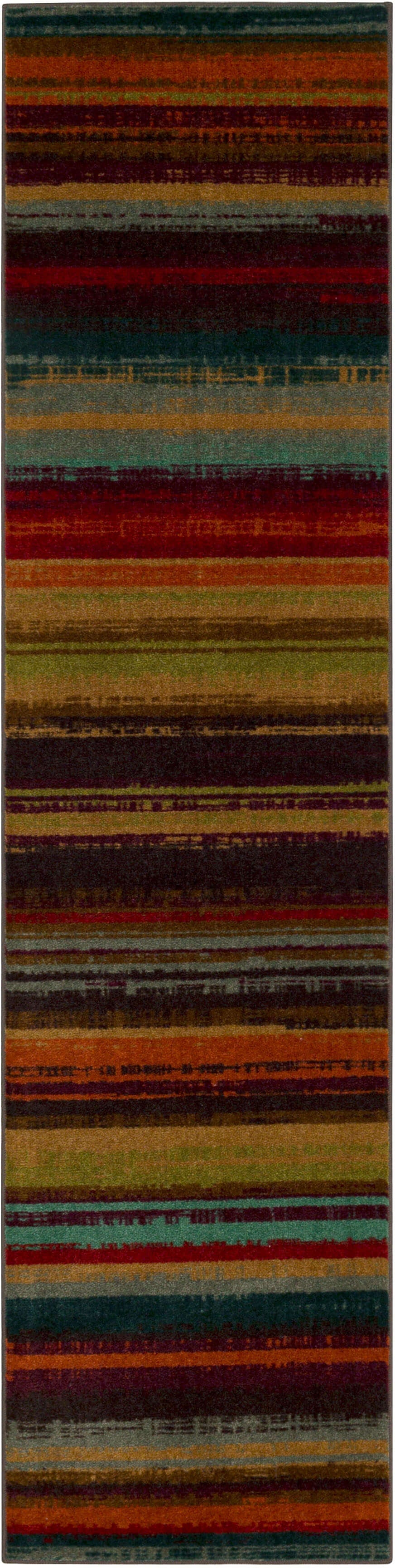 Marina Boho Stripes Orange & Red Area Rug – Covered By Rugs