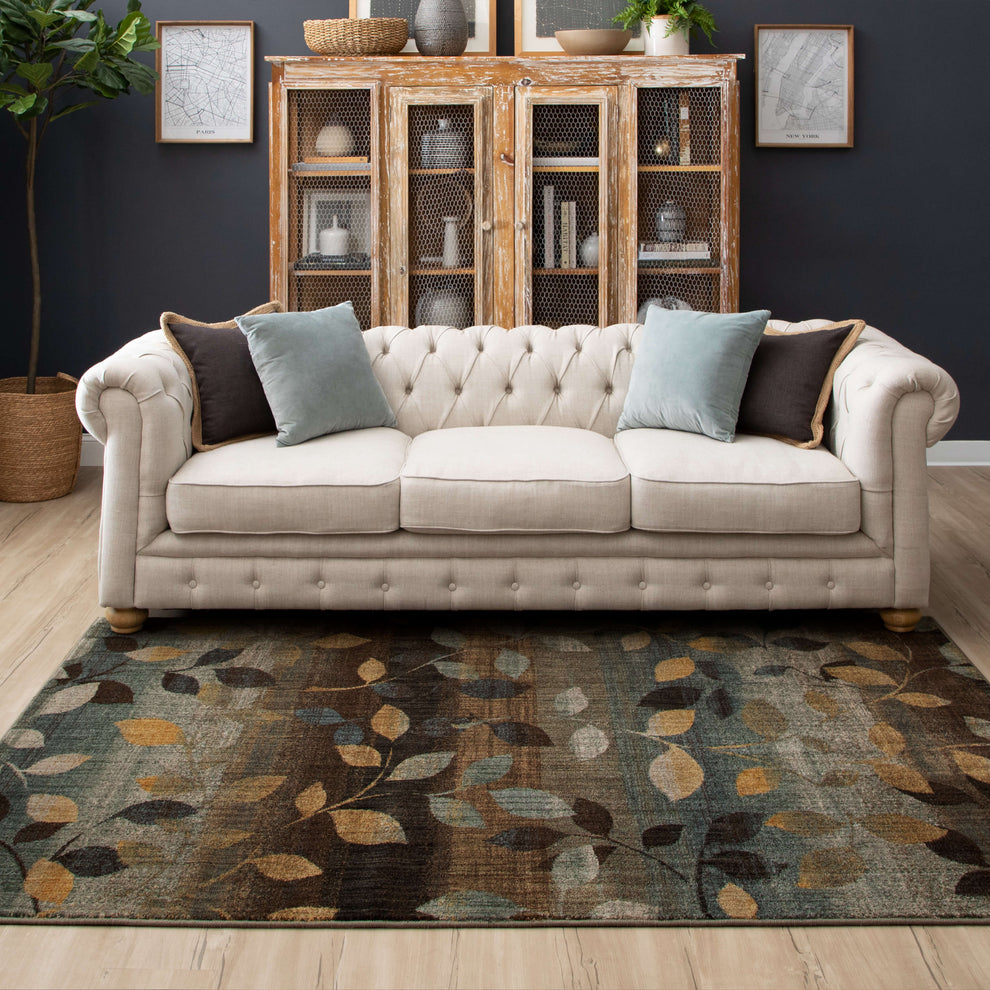 Savvy Morrell Sea Green & Brown Area Rug – Covered By Rugs