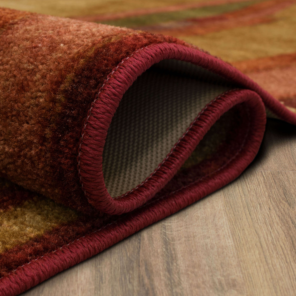Marina Vino Red & Orange Area Rug – Covered By Rugs
