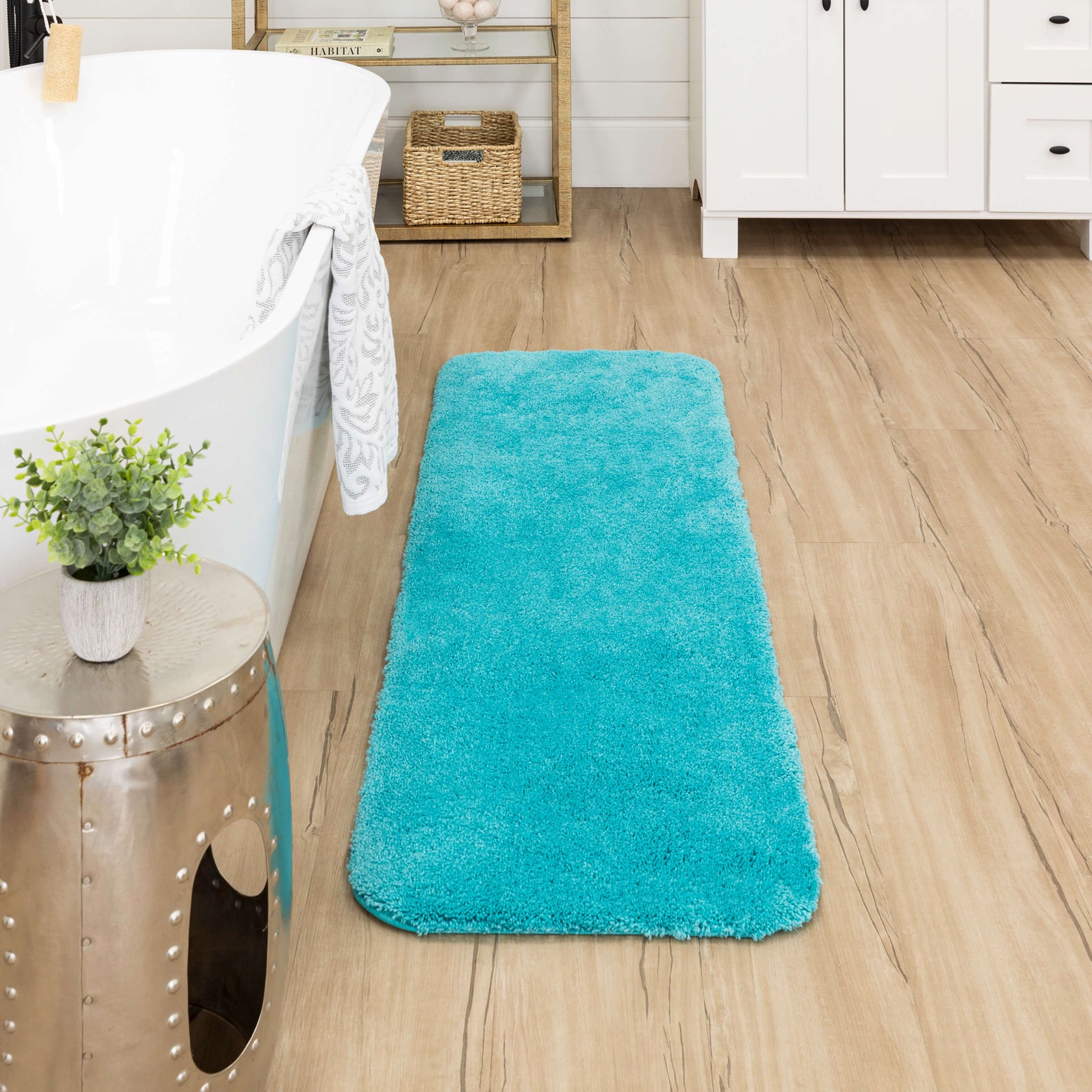 Adelaide Ocean Blue Bath Mat – Covered By Rugs