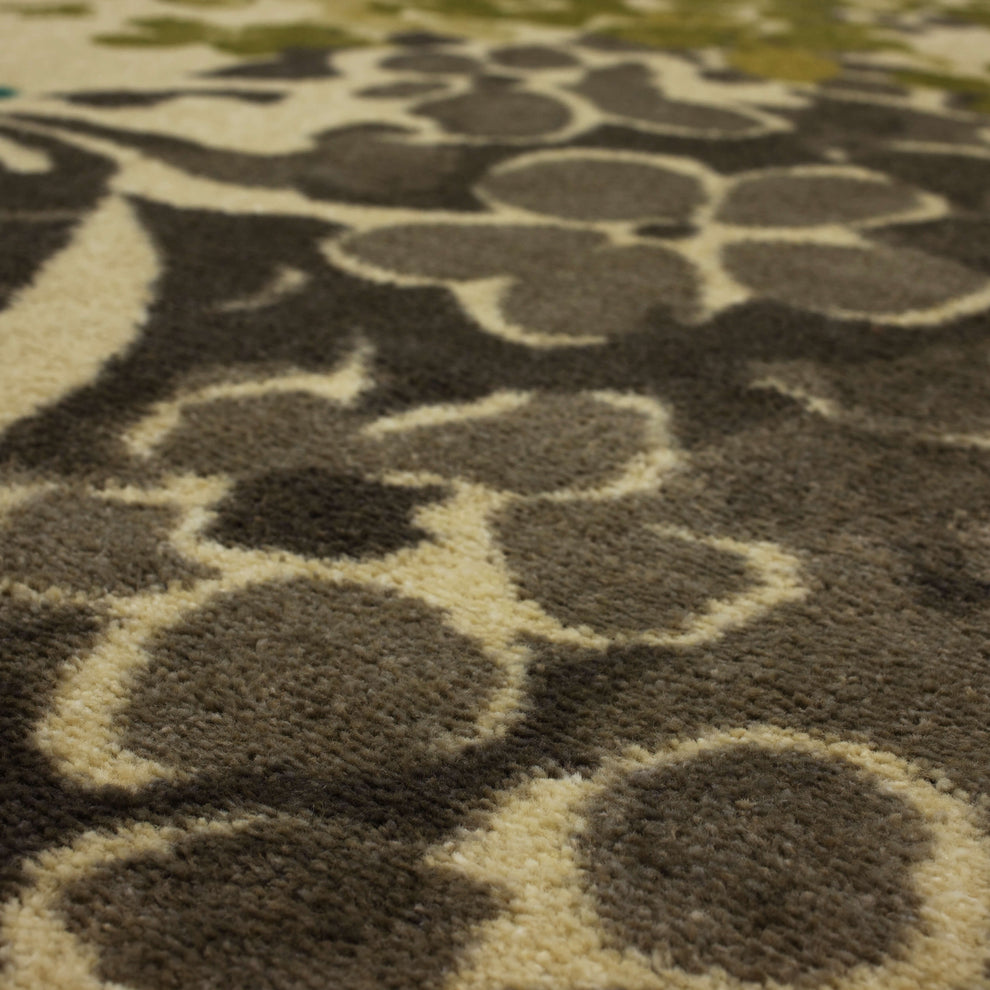 Lucia Floral Blue & Green Area Rug – Covered By Rugs